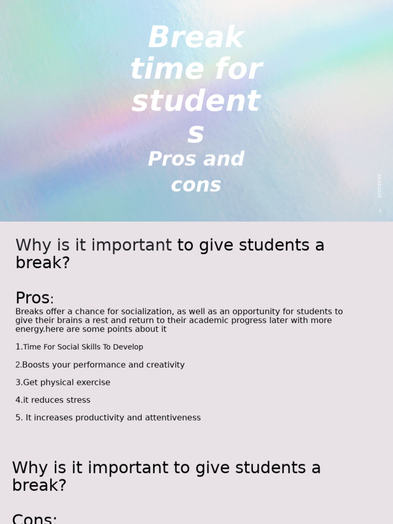 Break Time For Students | PDF