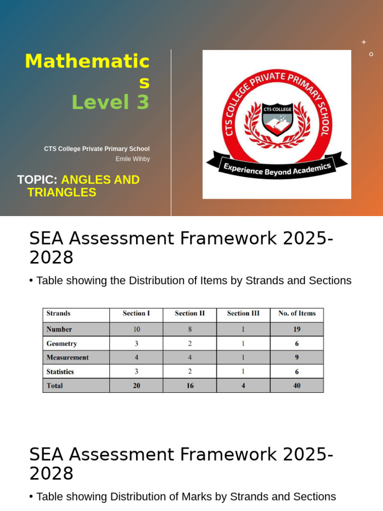 Angles and Triangles: SEA Framework Guide | PDF | Triangle | Angle