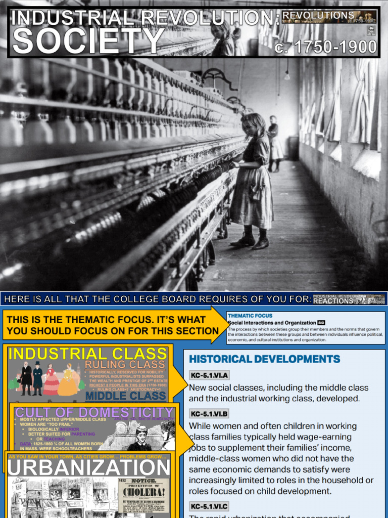 Topic 5.9 Society The Industrial Age Teacher Mini-Lecture | PDF ...