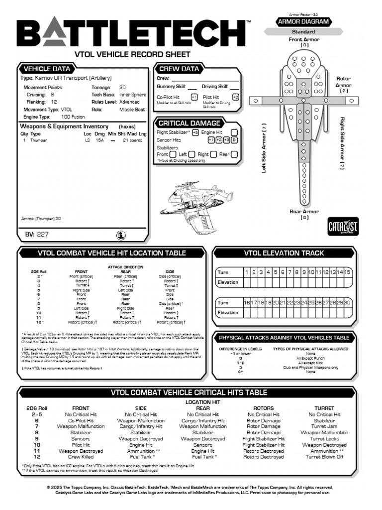 Karnov UR Transport (Artillery) | PDF | Battle Tech | Military Vehicles