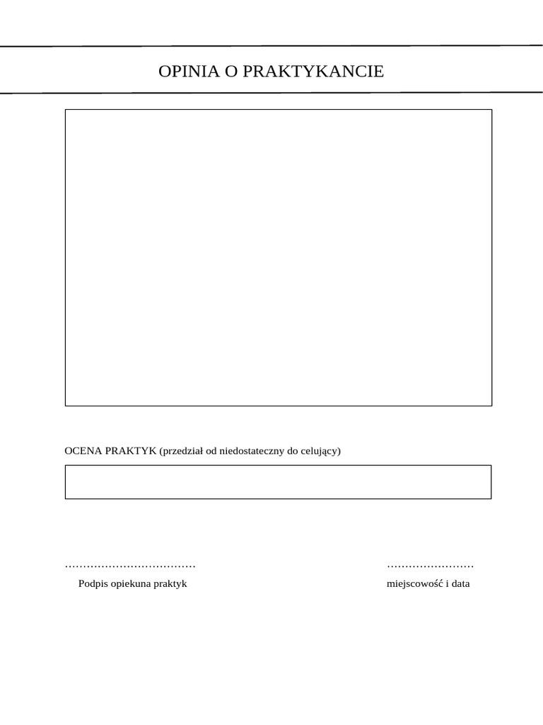 Opinia o Praktykancie | PDF
