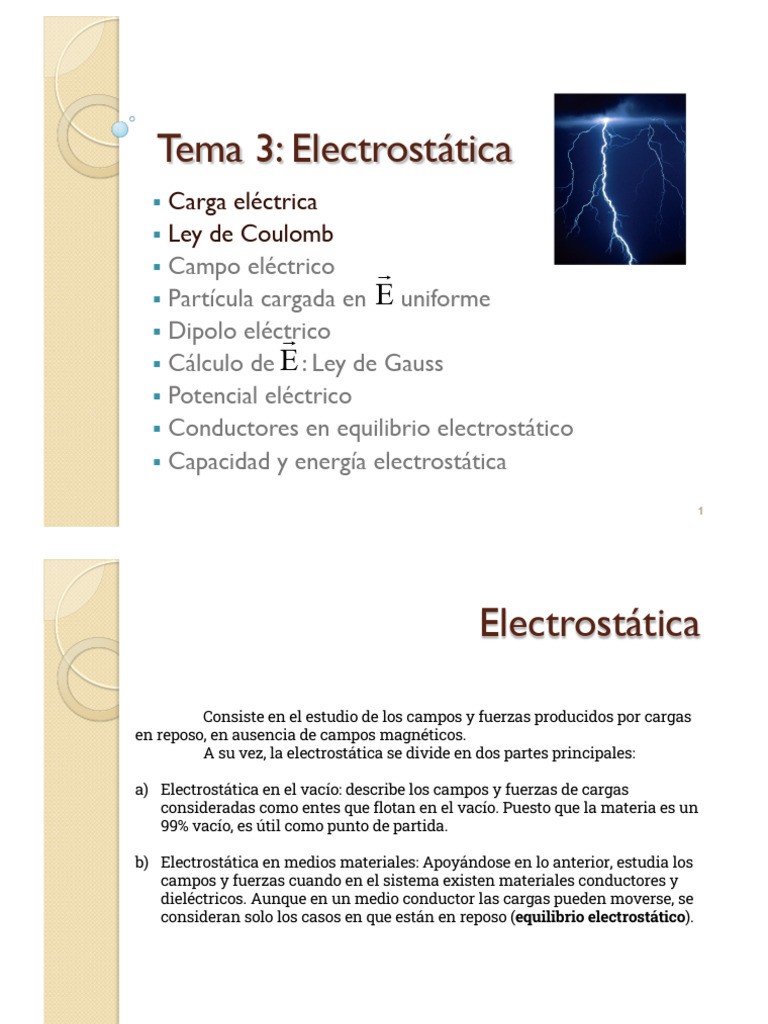 T-3 Electrostatica 24 25 | PDF | Electrostática | Dipolo