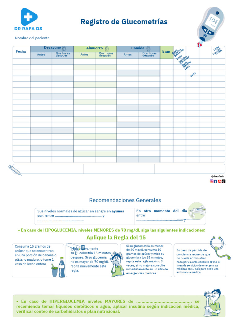 Registro+de+Glucometrias+Adultos | PDF | Hipoglucemia | Especialidades ...