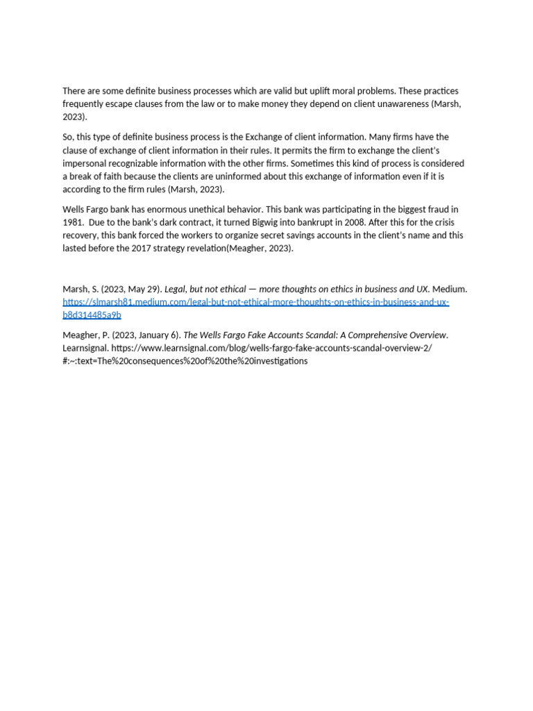 Legal But Unethical Business Practices | PDF