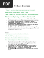 My Last Duchess Annotated | PDF