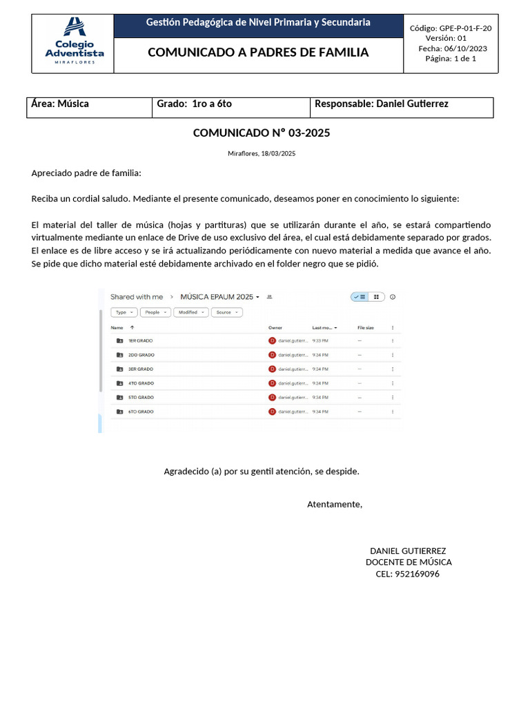 Comunicado DRIVE Música | PDF