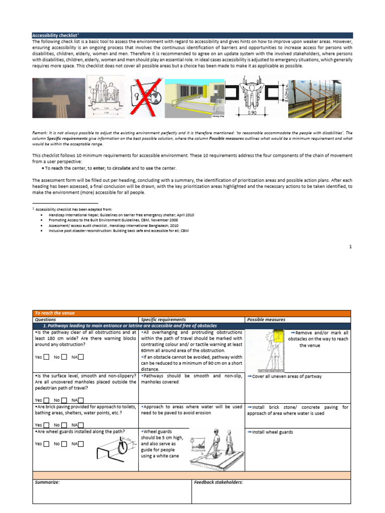 accessibility_checklist_acap | PDF | Stairs | Accessibility