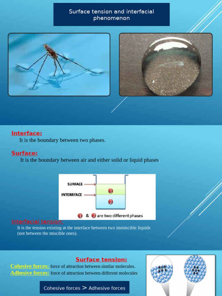 Understanding Surface Tension Concepts | PDF | Surface Tension | Adhesion