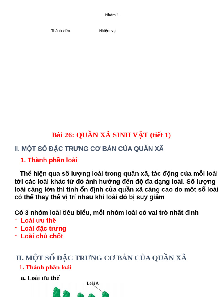 Nhóm 1 Thành phần loài chốt | PDF