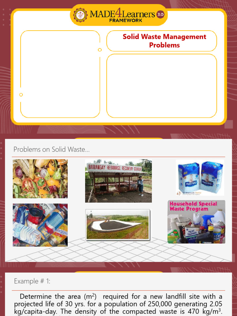 Solid Waste Management Calculations | PDF | Municipal Solid Waste | Waste