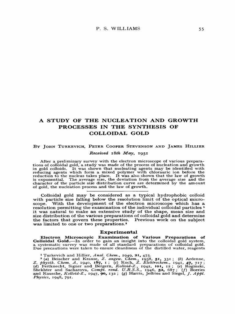Turkevich Et Al 1951 A Study of The Nucleation and Growth Processes in ...