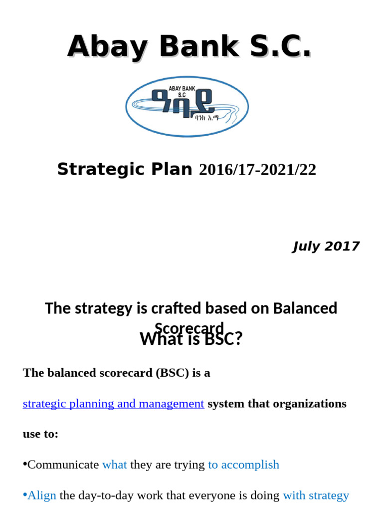 Abay Bank Strategic Plan Overview | PDF | Strategic Management | Banks