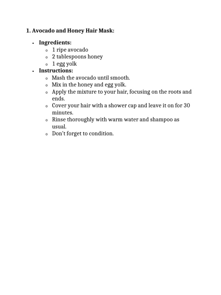 Hair Mask Recipe! | PDF