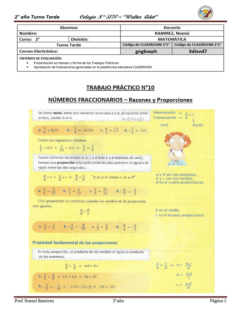 TP10 (2°alumnos) PROPORCIONES 2020 | PDF