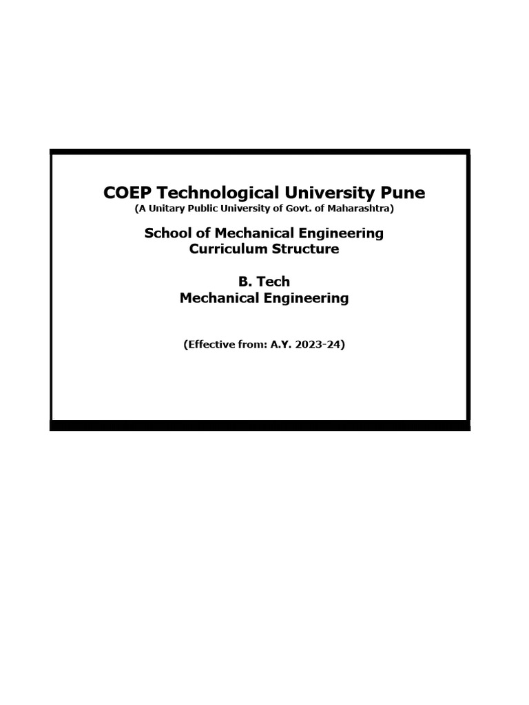 COEP NEP-curriculum-BTech-MechEngg-prog-structure-12june2024-1-MDMupdated | PDF | Engineering ...