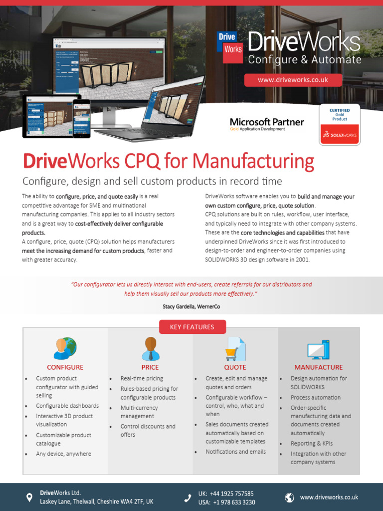 DriveWorks - CPQ for Manufacturing | PDF | Automation | Customer ...