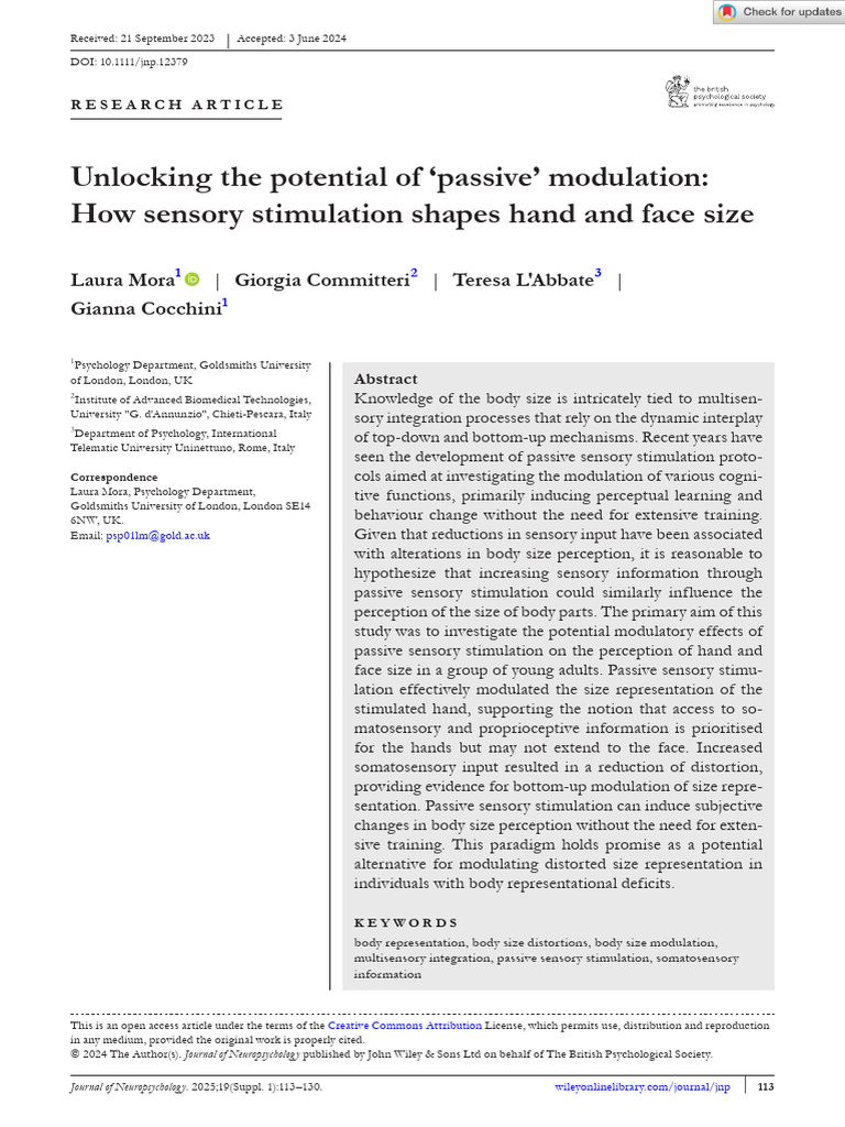 Unlocking The Potential of Passive Modulation How Sensory Stimulation ...