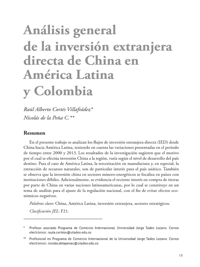 Gestor de La Inversión Extranjera China | PDF | La inversión extranjera ...