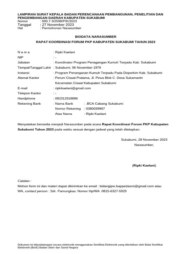 Biodata Narsum | PDF