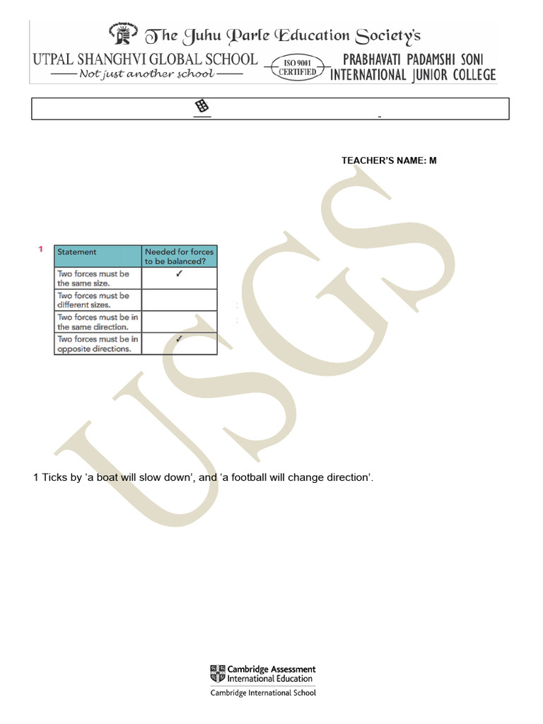 SCIENCE - Unit-3 - Forces-And-Energy - WB-answers | PDF | Pressure | Gases