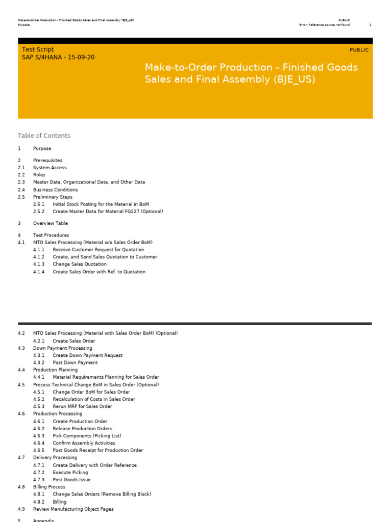Bje S4hana2020 BPD en Us | PDF | Business | Production And Manufacturing