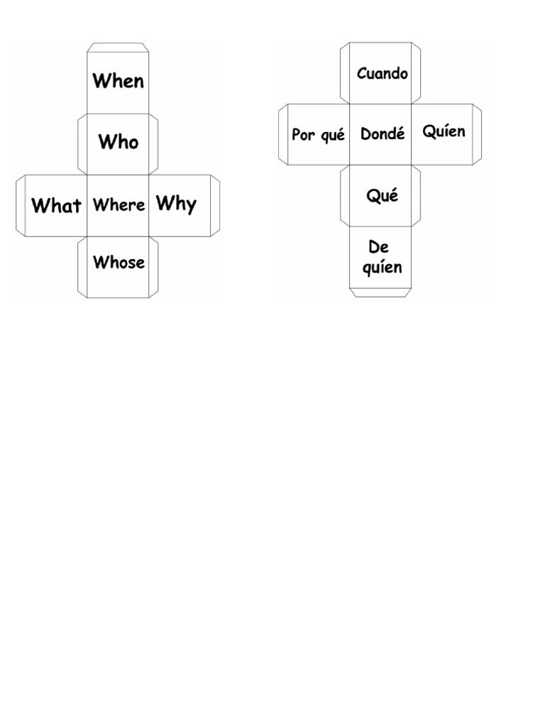 Question Words Dice | PDF