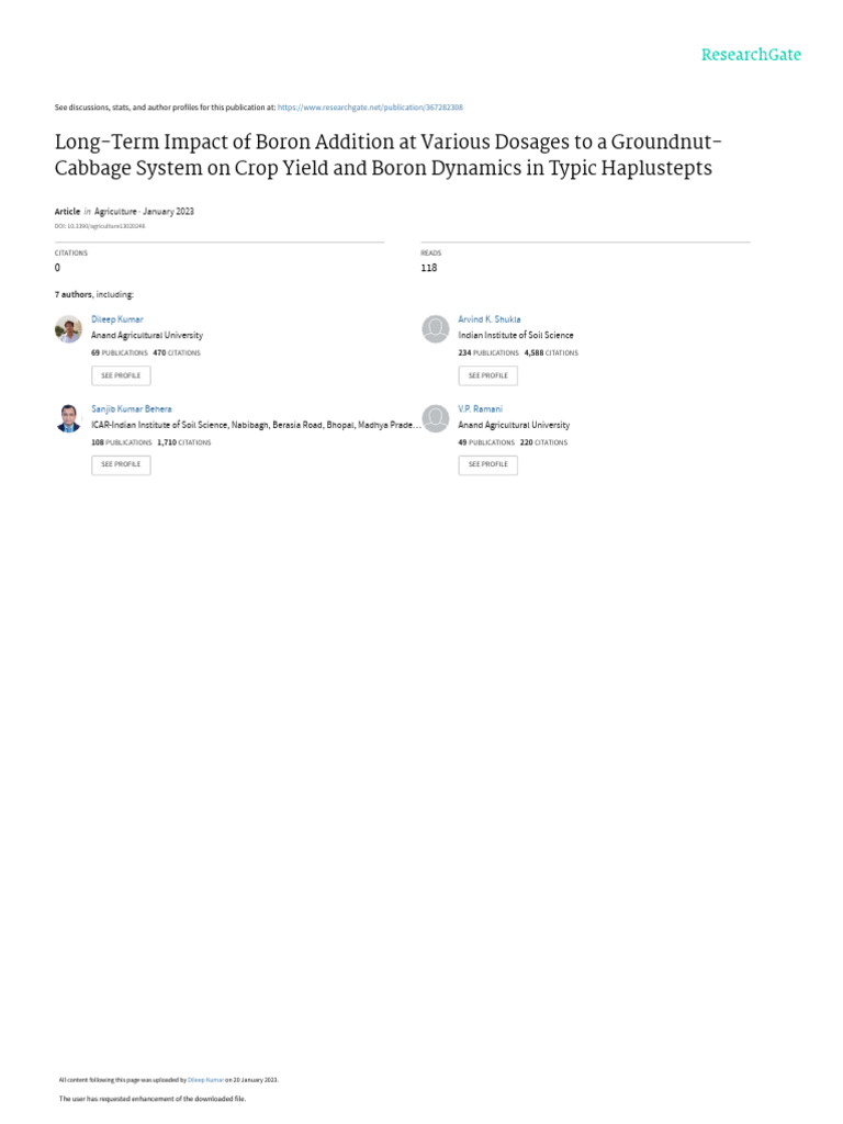 BoronPhasingAgriculture 2023 | PDF | Cabbage | Soil