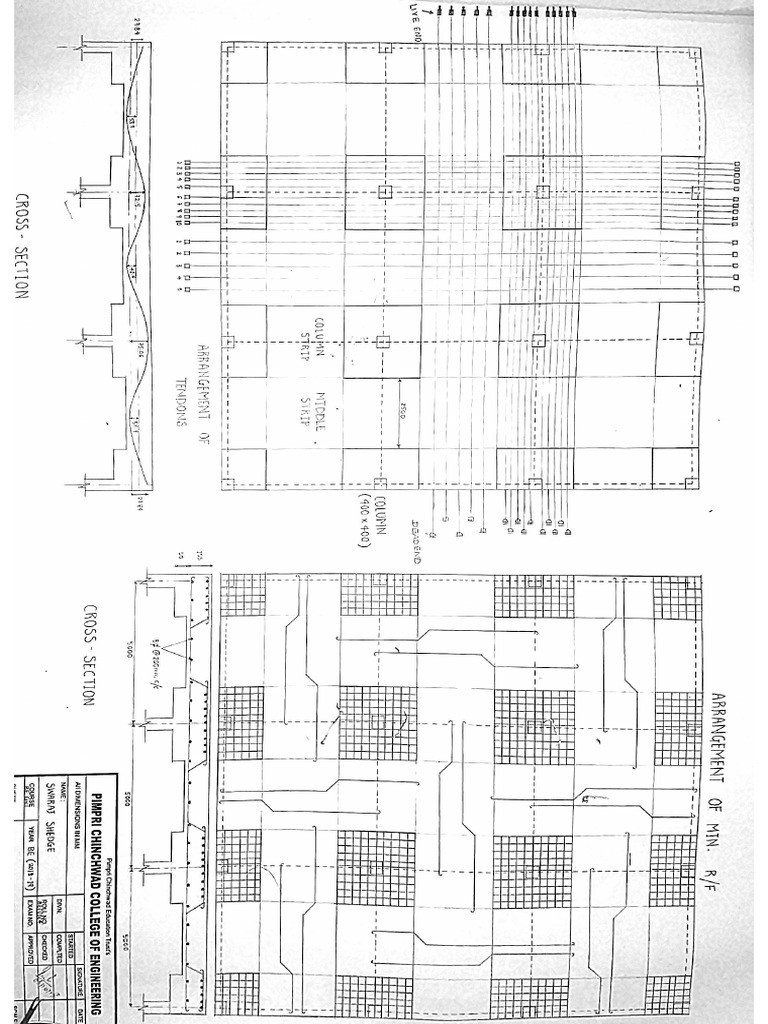 PT Flat Slab Drawing Sheet | PDF