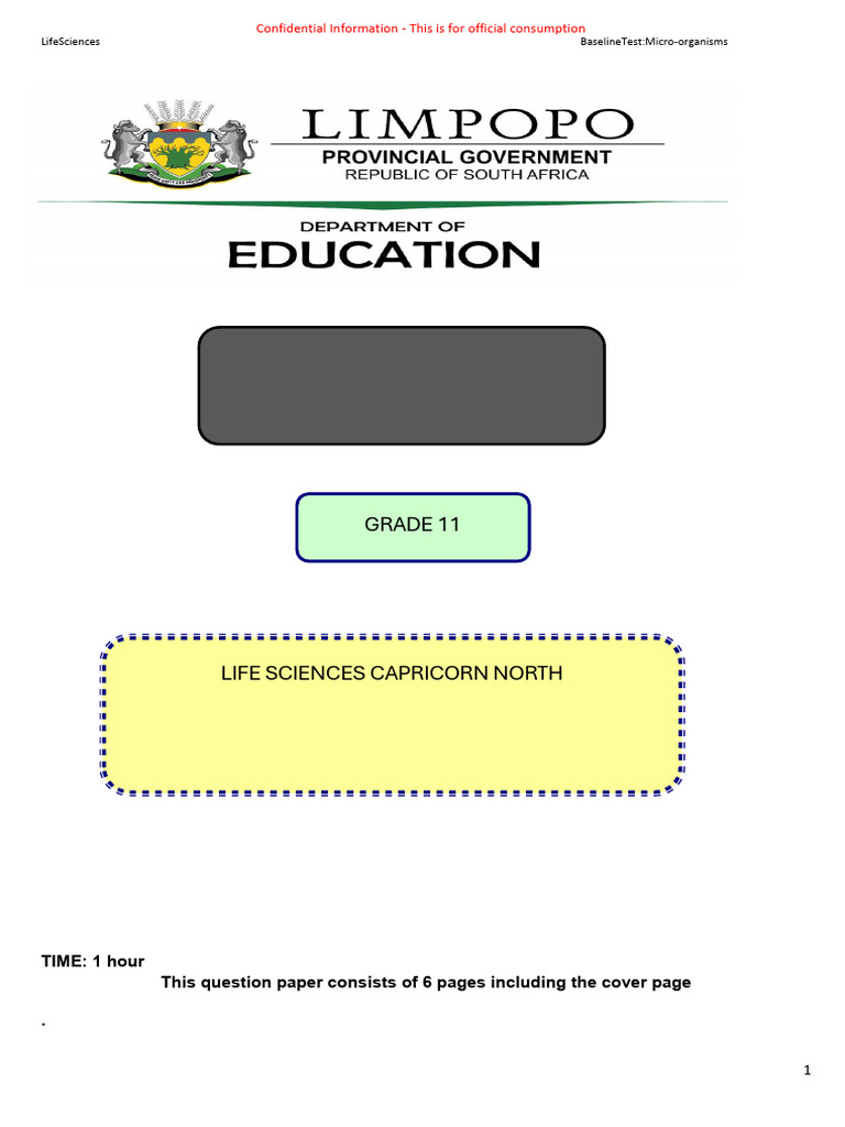 Grade 11 Baseline Paper PDF | PDF | Fungus | Biology