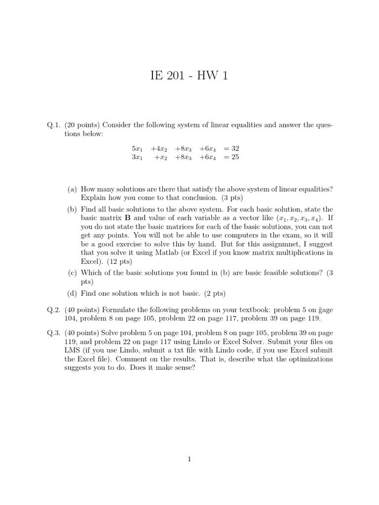 Ie201 HW1 | PDF