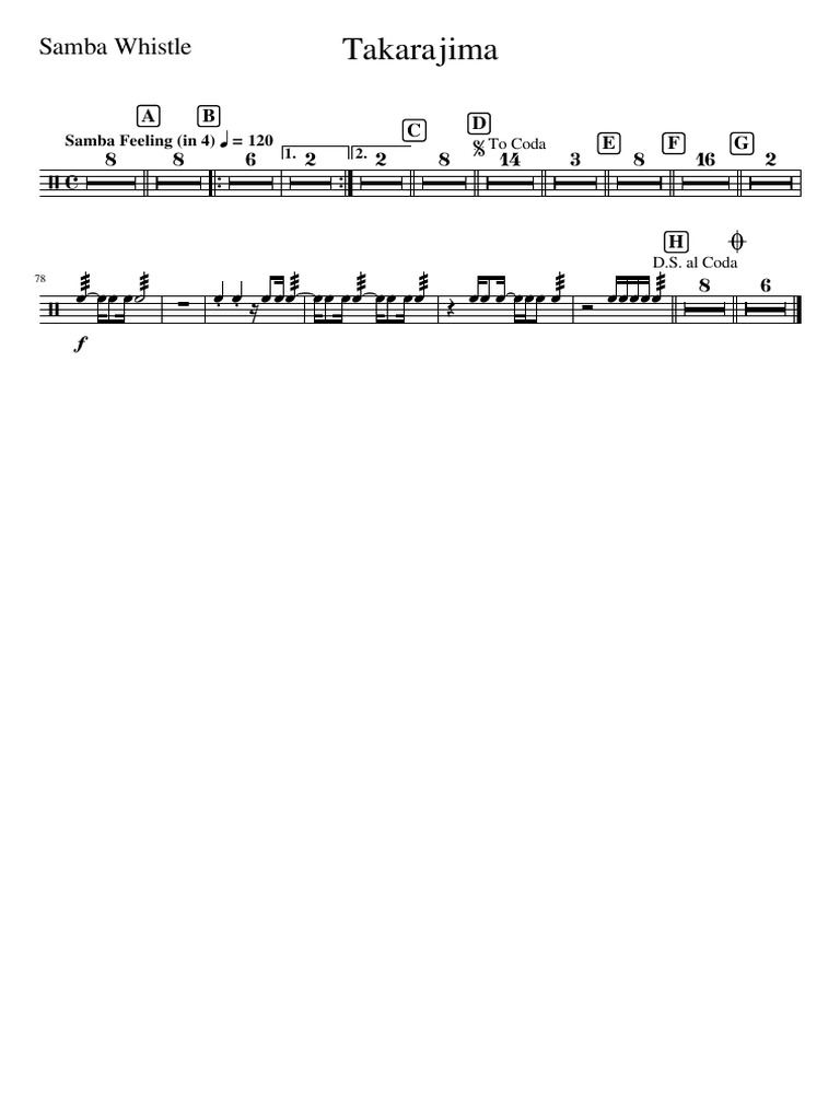 Takarajima Samba Whistle | PDF