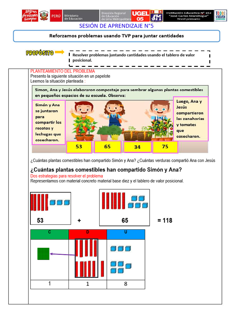 .S 29 SESION DE MAT - REFORZAMOS RESOLVIENDO SITUACIONES PROBLEMATICAS JUNTANDO CANTIDADES ...