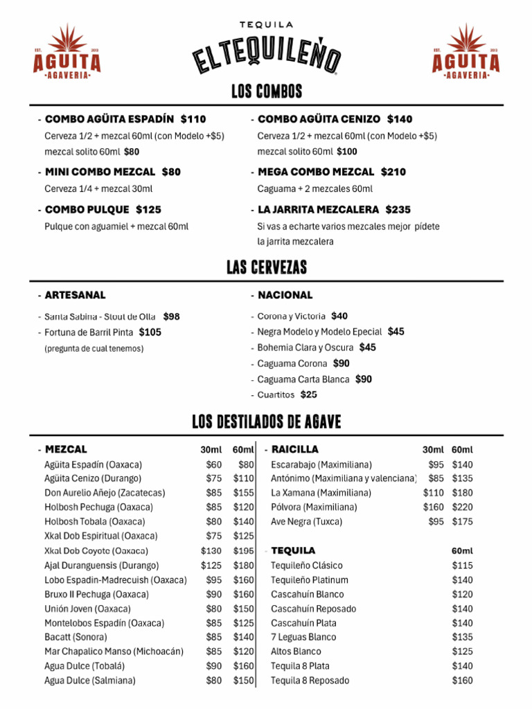 Menu Aguita Bebida Linktree | PDF