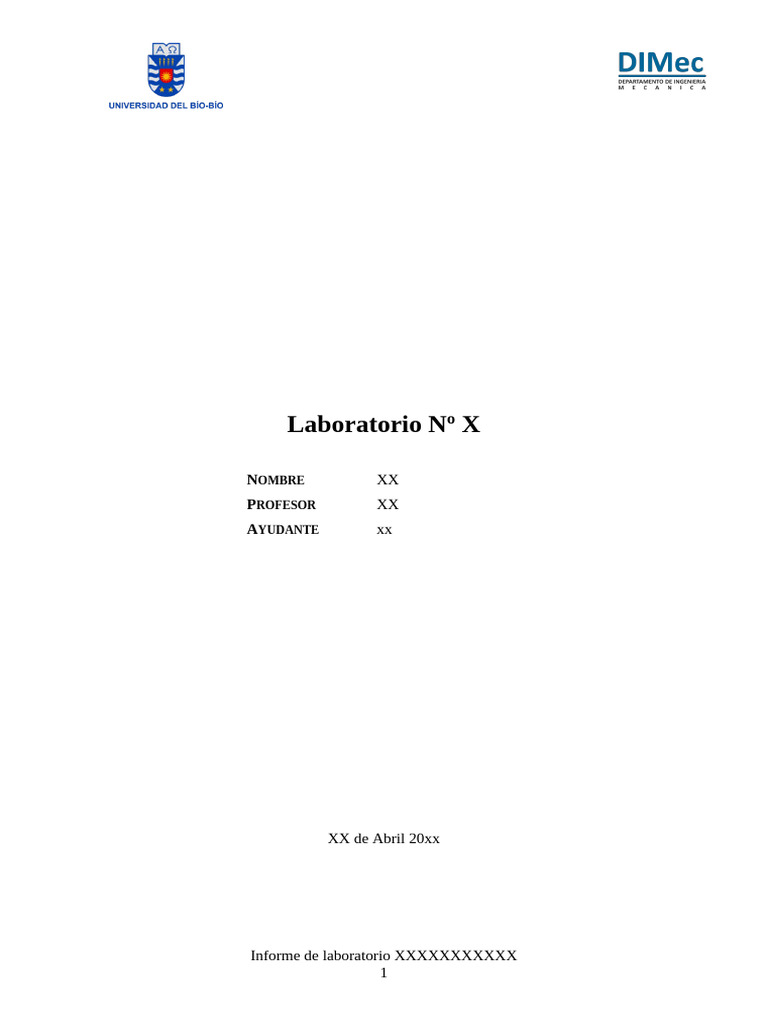 Formato Informes UBB | PDF | Laboratorios | Cantidad