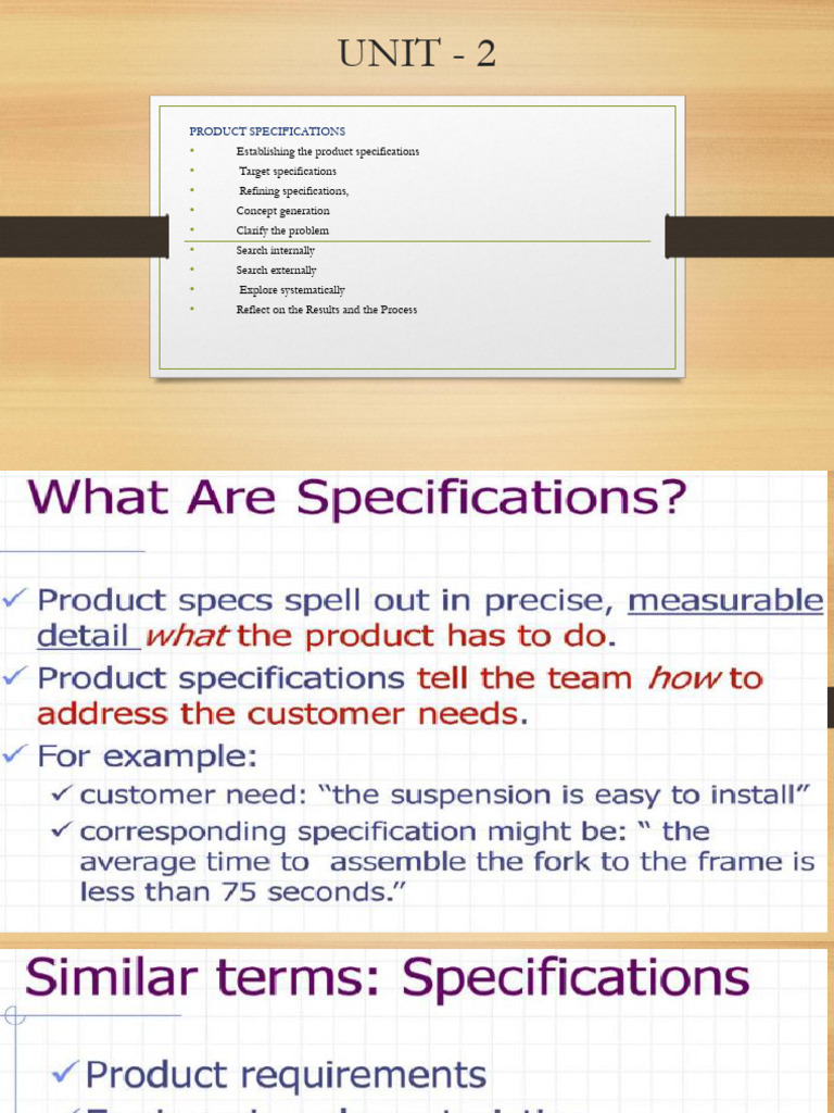 Unit -2 .Product Specification, Concept Generation Pptx | PDF