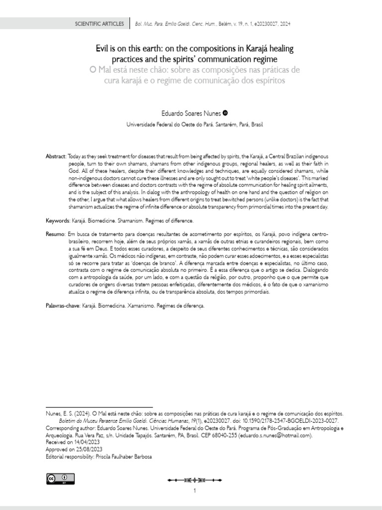 Evil Is On This - Earth On The Compositions in Karajá Healing Practices ...