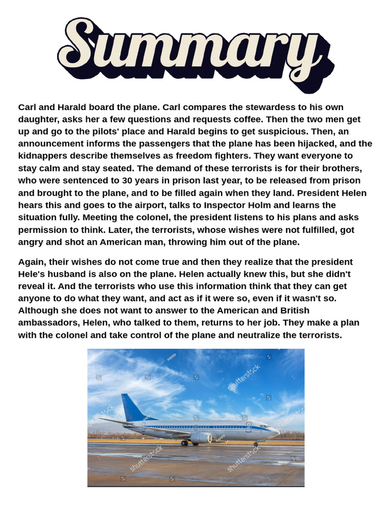 Carl and Harald Board The Plane. Carl Compares The Stewardess To His ...