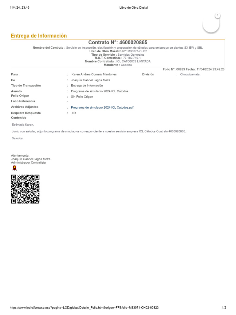 LOD Programa de Simulacro 2024 ICL Catodos | PDF