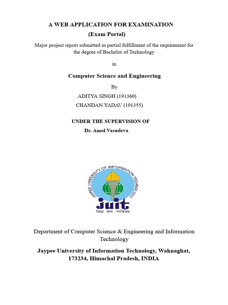 Web Application For Examination - Exam Portal | PDF | Databases | Java (Programming Language)