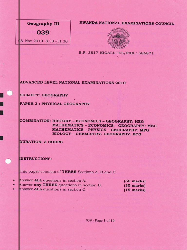 2010 Geography III HEG MEG MPG BCG | PDF