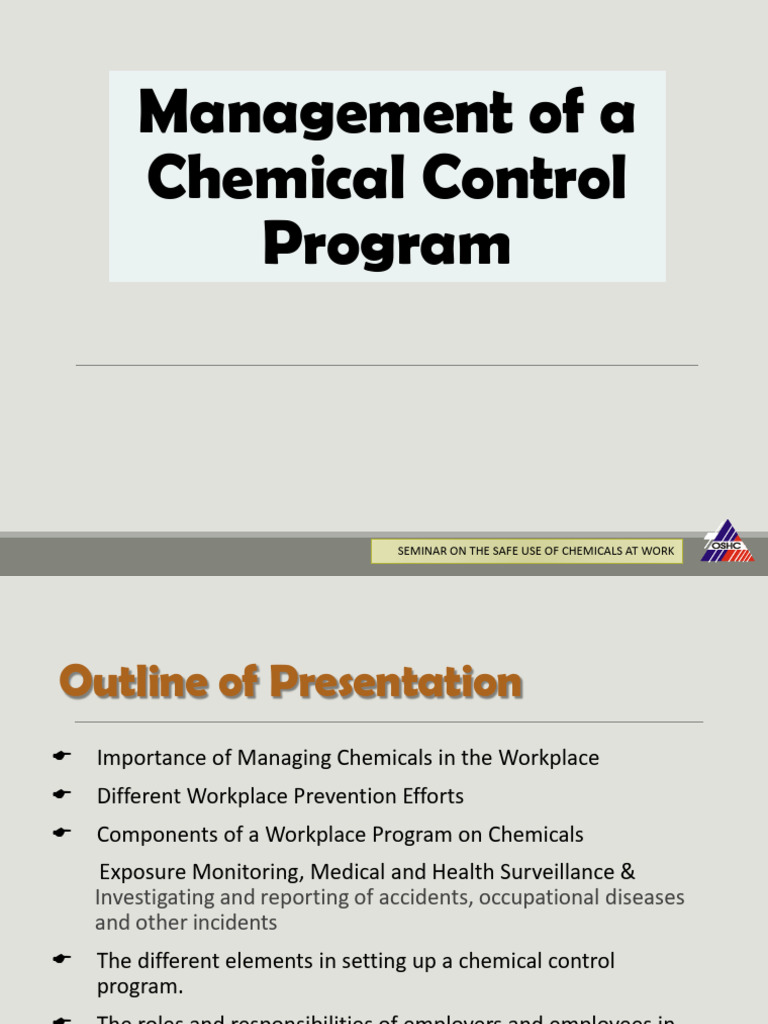 Chemical Control Program Management | PDF | Occupational Safety And ...