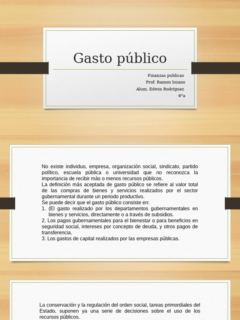 Gasto Público. T3 | PDF | Presupuesto | Gastos gubernamentales
