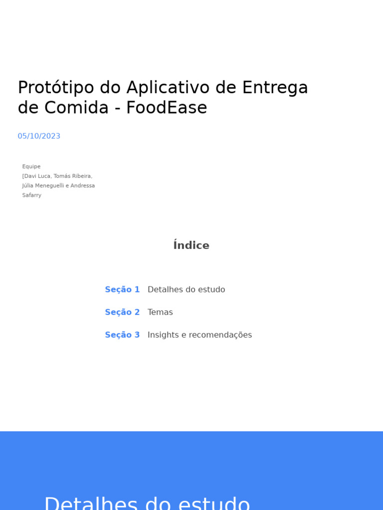 Protótipo do App FoodEase: Insights e Design | PDF | Usabilidade ...