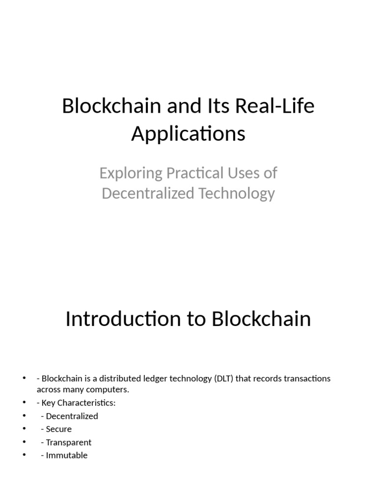 Blockchain Real Life Applications Ex51 | PDF