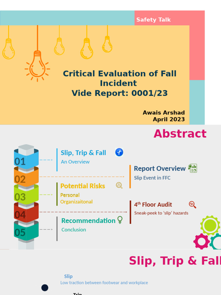 Slip, Trip & Fall Presentation | PDF | Risk | Safety