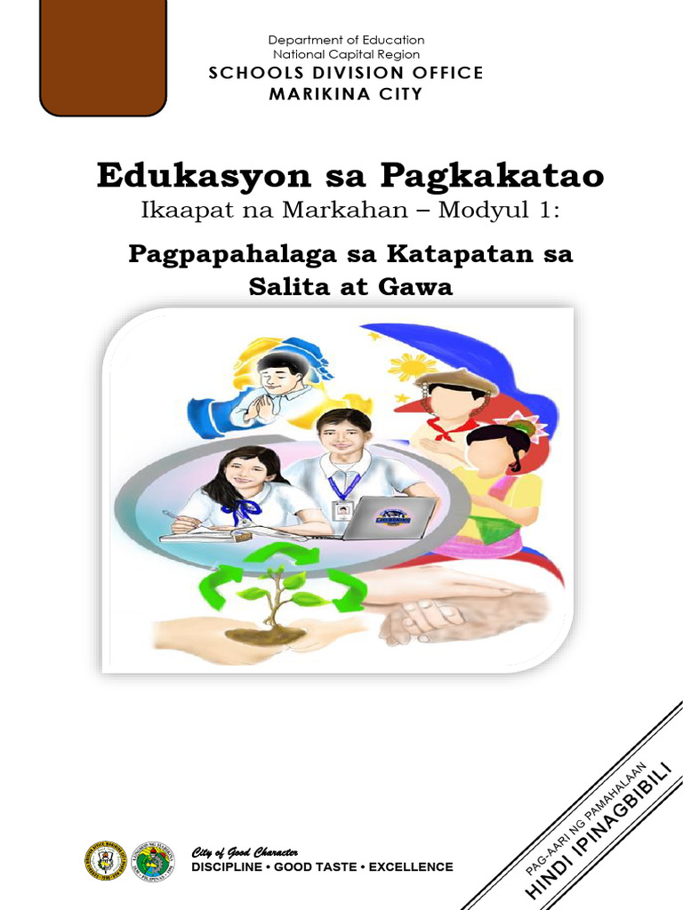 revalidated_EsP8_Q4_MOD1_Pagpapahalaga-sa-Katapatan-sa-Salita-at-Gawa-final | PDF