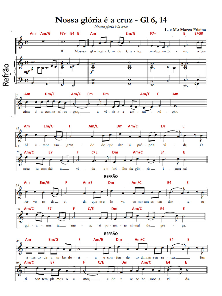 Nossa Glória É A Cruz de Cristo - Com Cifra | PDF