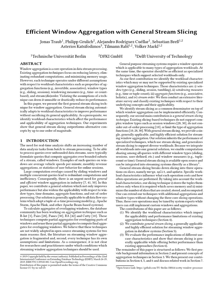 General Stream Slicing EDBT2019 | PDF | Computing