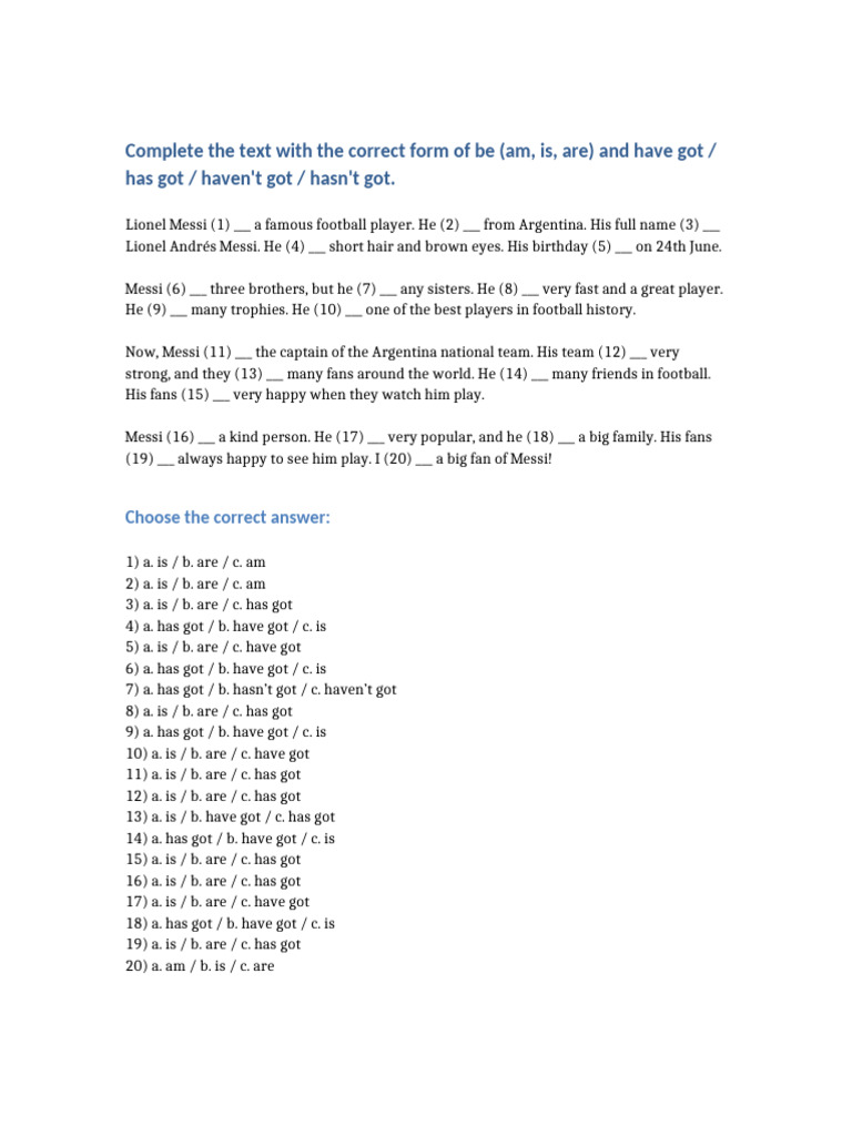 Messi Exercise | PDF