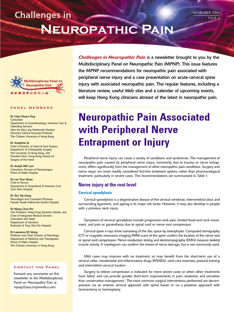 Neuropathic Pain & Acute Cervical Spinal Cord Injury Newsletter | PDF ...